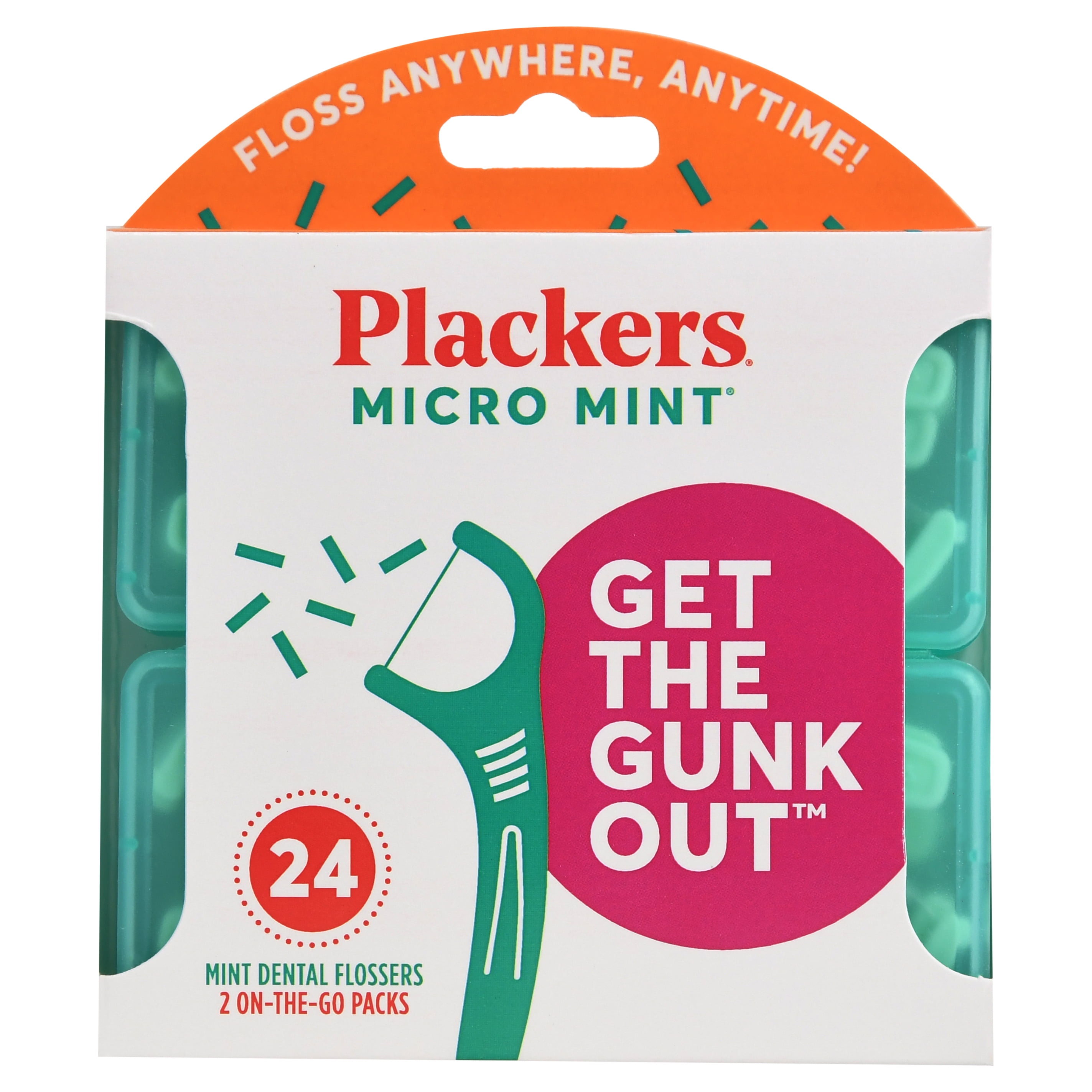 Plackers Micro Mint Freshens Breath 24 Units Dental Flossers - Walmart.com