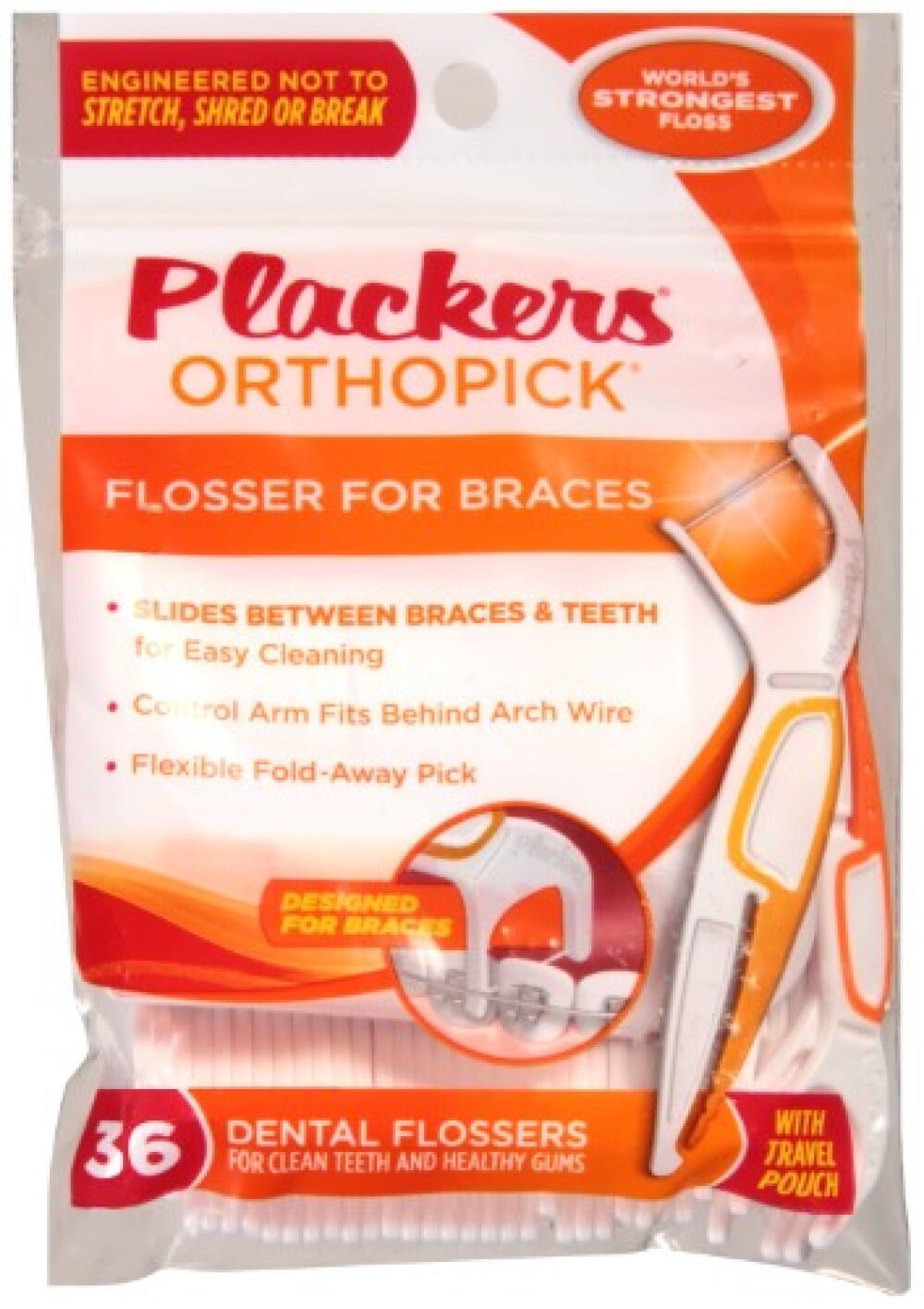 Plackers Orthopick Dental Floss Picks for Braces (Pack of 6) - Walmart.com