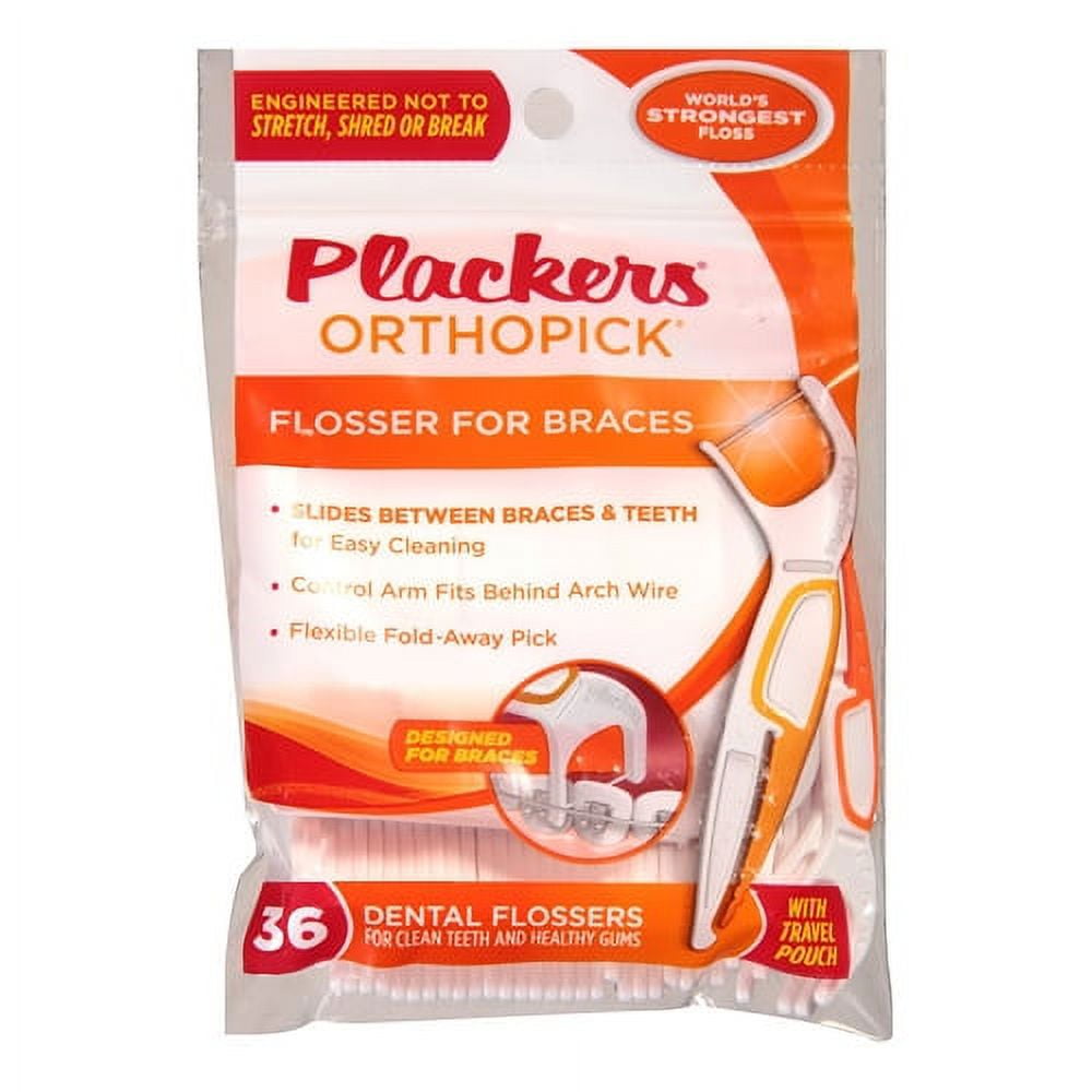 Plackers Orthopick Flosser for Braces, 36 Ea, 3 Pack - Walmart.com
