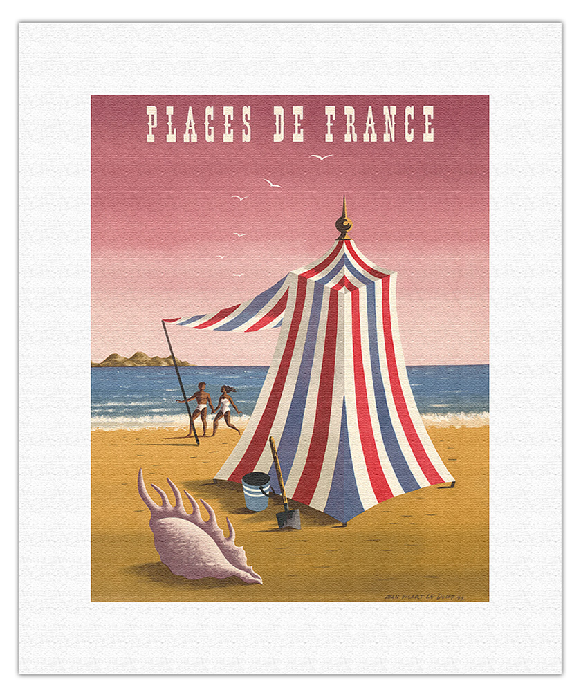 Plages de France (Beaches of France) - Vintage Travel Poster by Jean ...