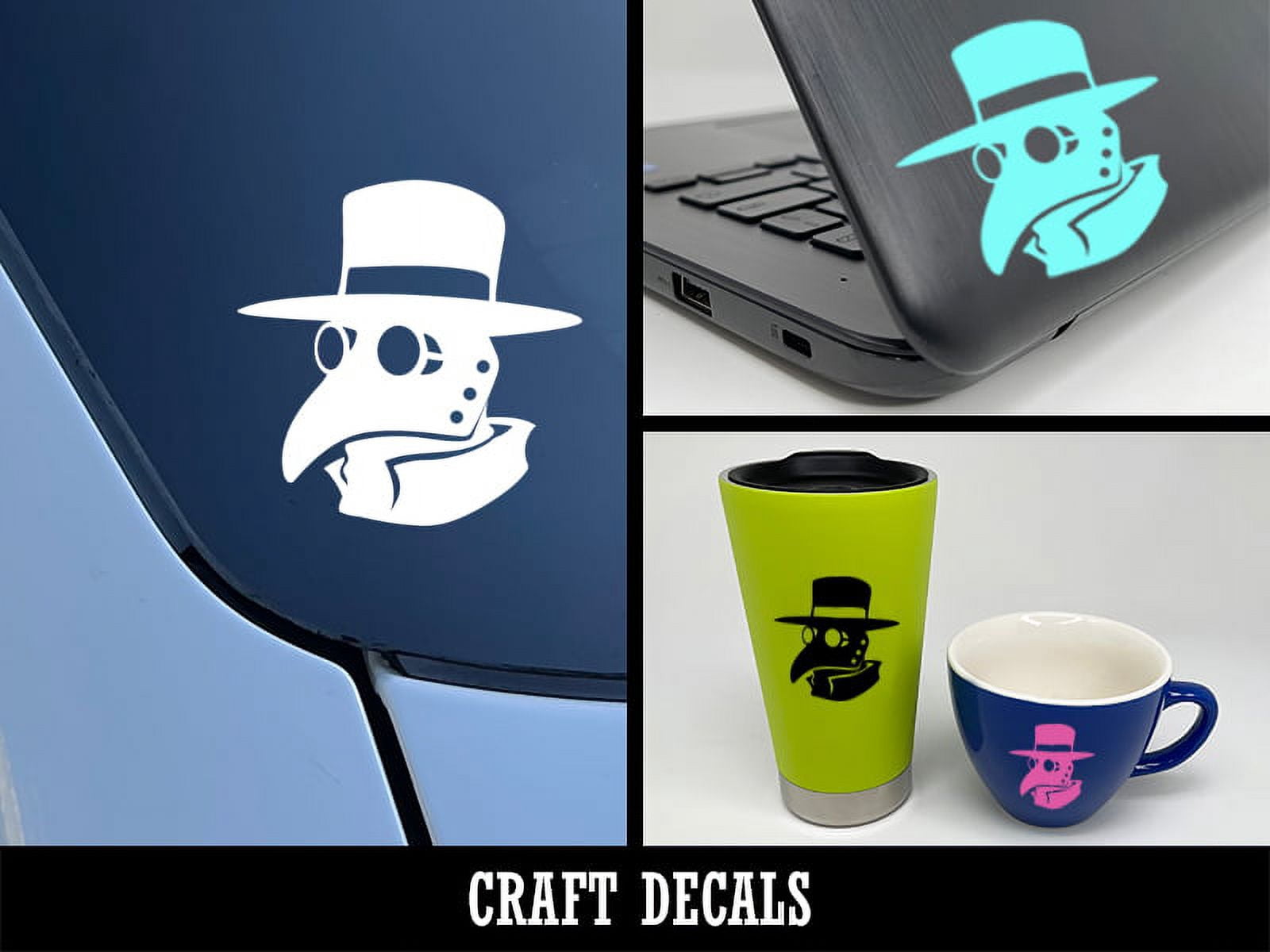 Plague Doctor Mask Craft Vinyl Indoor Outdoor Decal Sticker - White - 3 ...