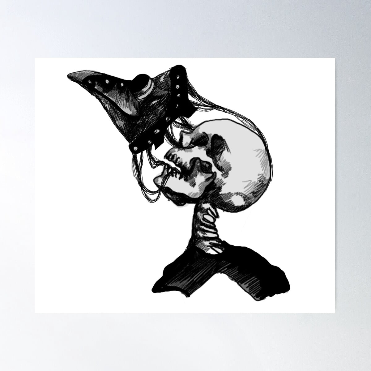 Plague Doctor Skeleton 1 Poster Wall Art, Modern Wall Decor For Living ...