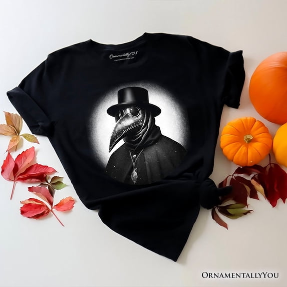 Plague Doctor Spooky Portrait T-Shirt, Horror Villain Theme Halloween ...