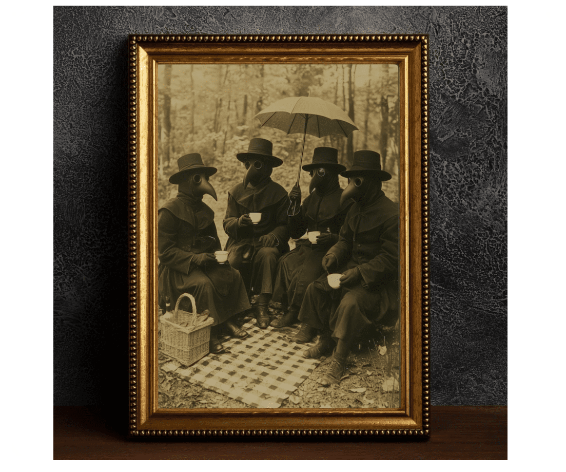 Plague Doctor Tea Party Print: Dark Academia Gothic Home Decor ...
