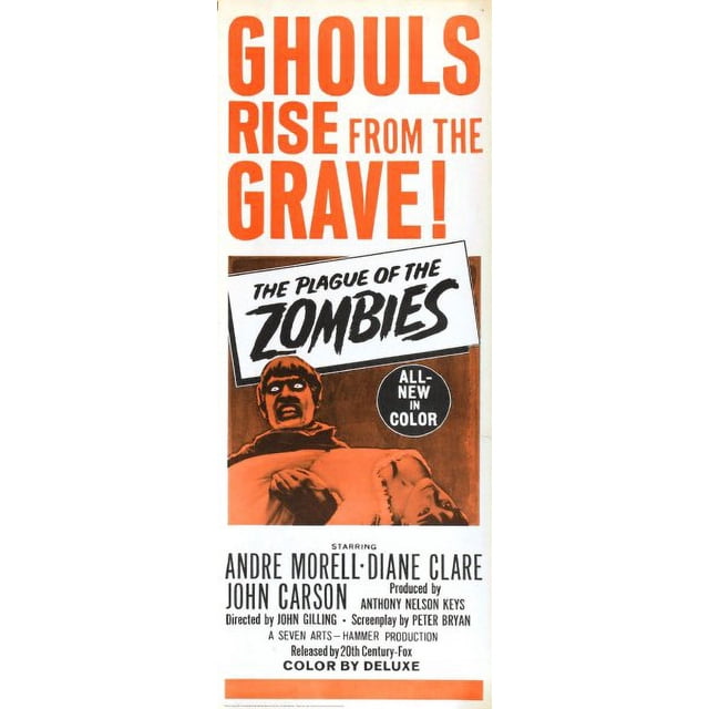 Plague Of The Zombies 14x36 Insert Movie Poster Multi-Color Square ...