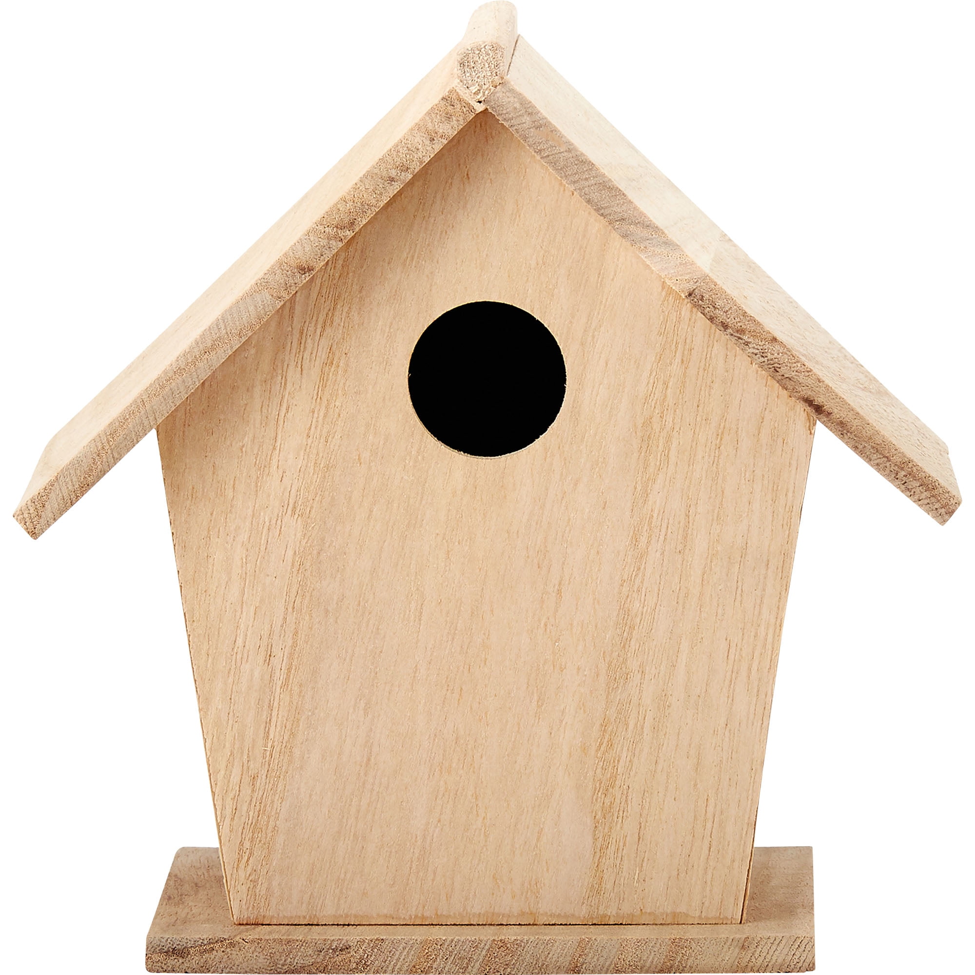 Plaid Unpainted Wood Surface, Large Bird House, 1 Piece, 7" x 7" x 7.5 ...