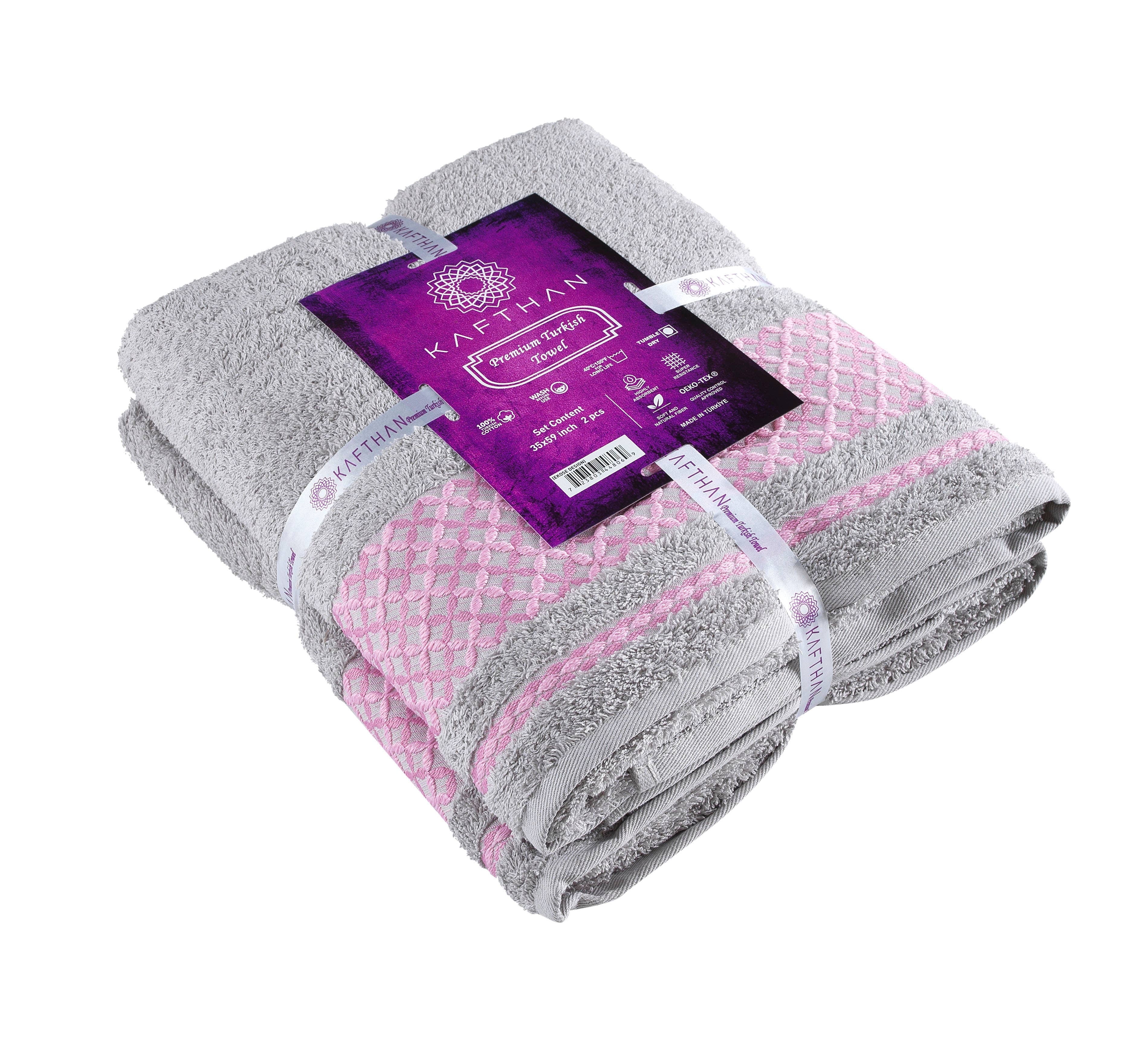 Plaid Bath Towel, Cotton Turkish Towels - Set of 2 - Walmart.com