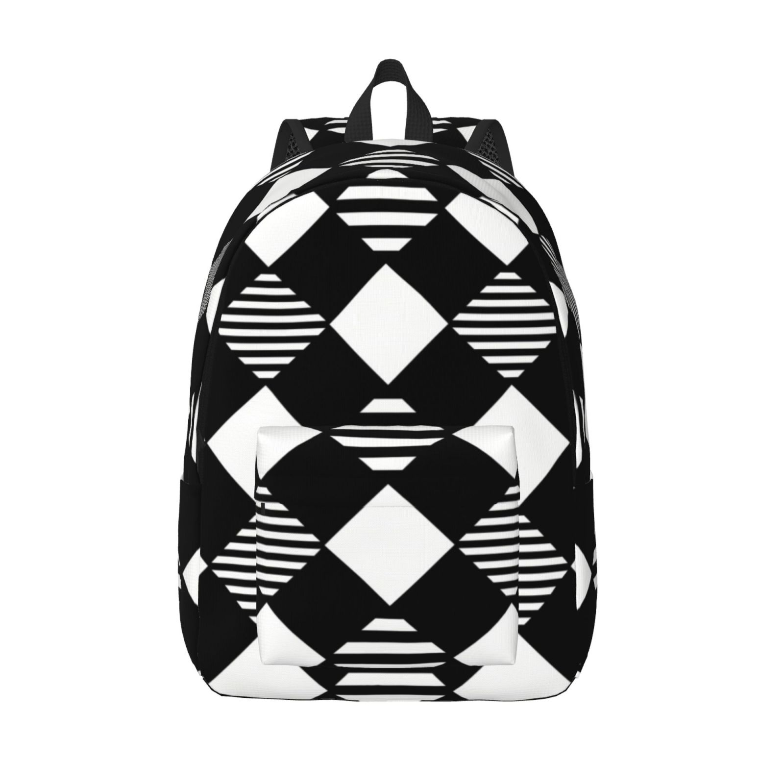 Plaid Black White Backpack for Men Women Laptop Backpack Hiking ...
