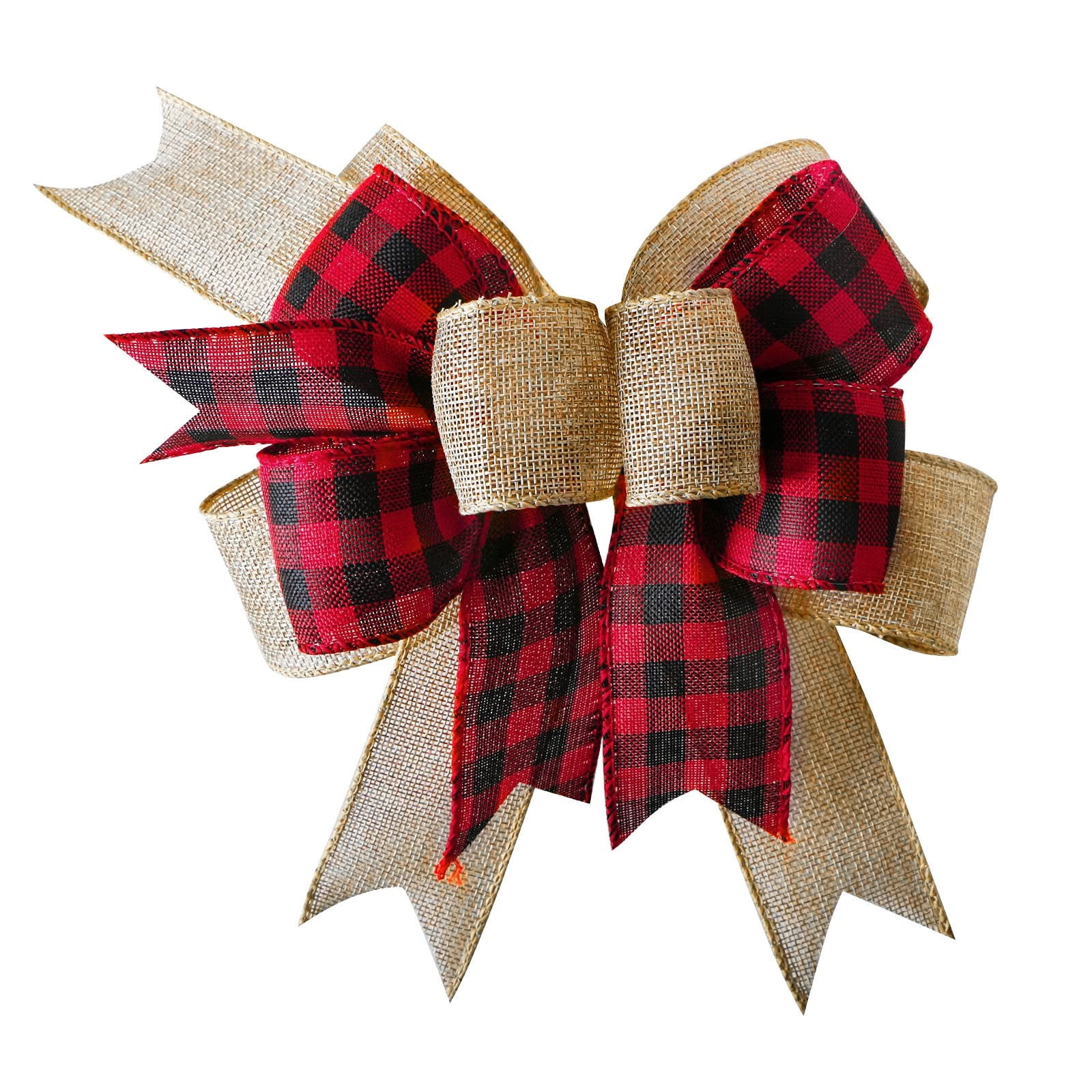 Plaid Bow Burlap Black White Plaid Bows For Wreath Kitchen Decor Black ...
