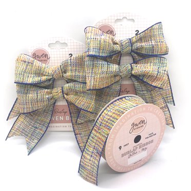 AK-Trading Polyester Blend Burlap Webbing Ribbon with Stitching, 1.5 ...