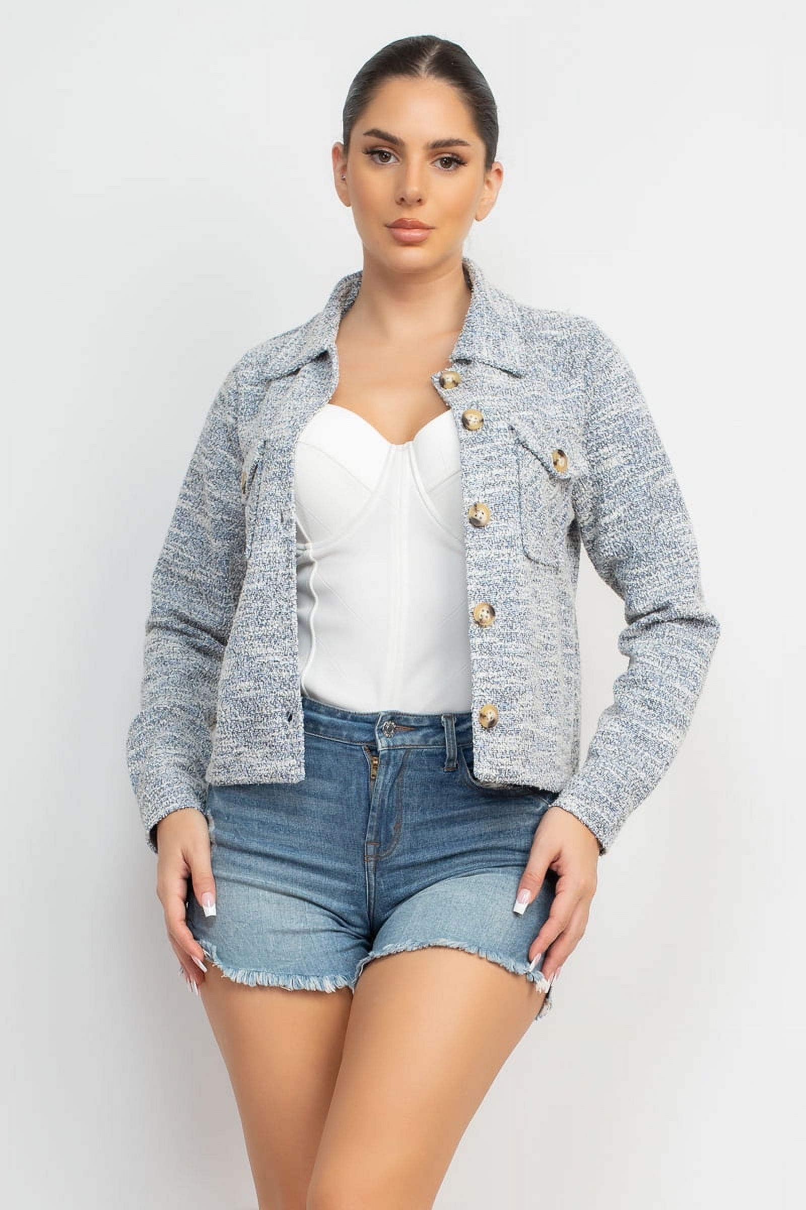 Plaid Button-down Tweed Jacket - Walmart.com