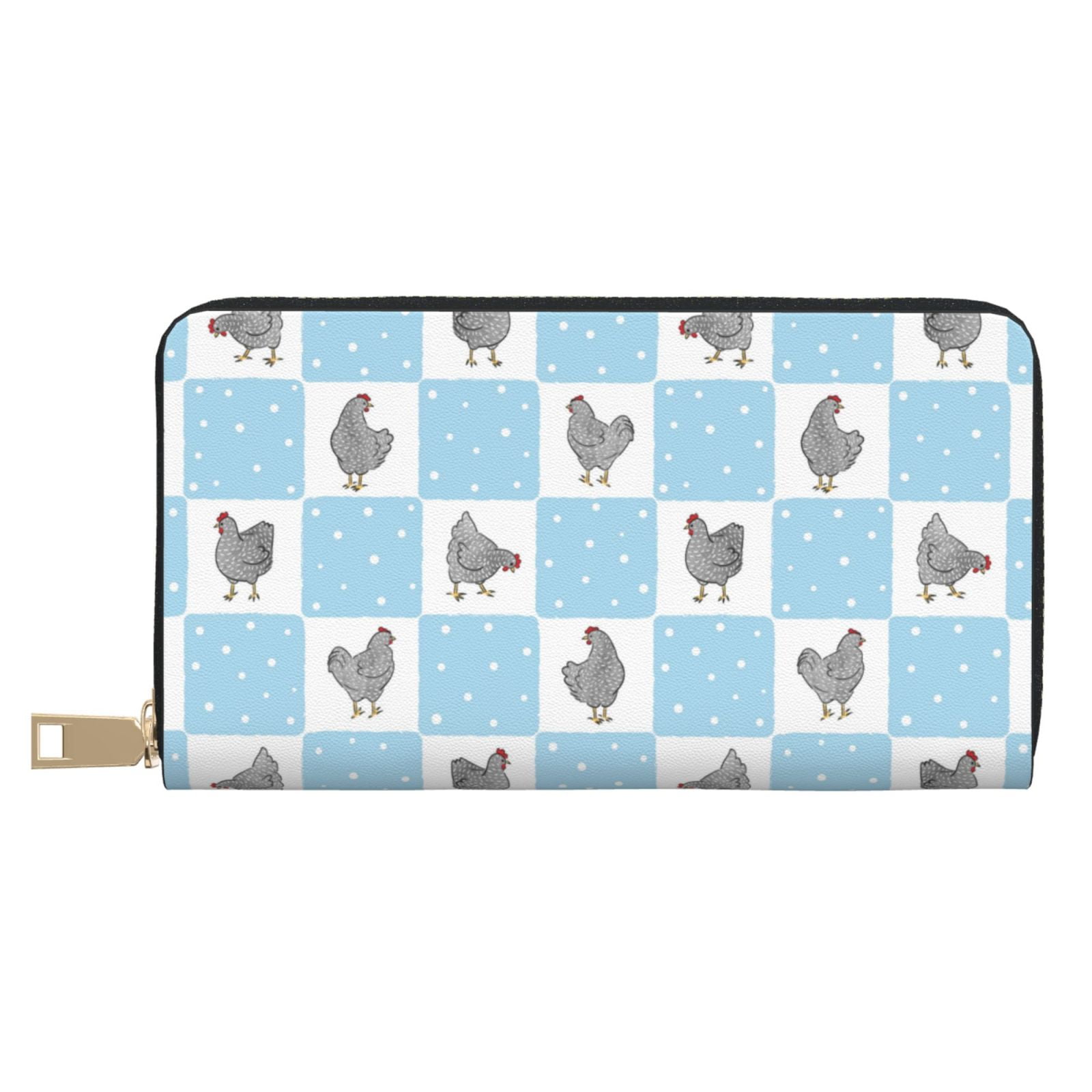 Plaid Cartoon Cute Chicken Wallet Women, Leather Bifold Multi Card ...