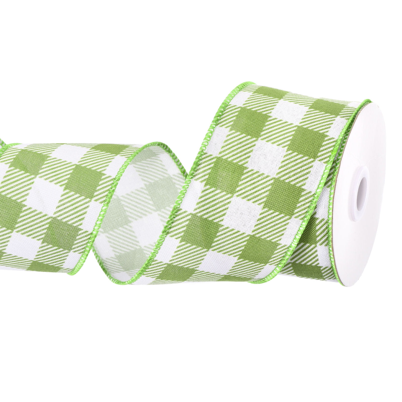 Plaid Check Ribbon, Wired Edge Gingham Ribbon for Gift Wrapping, DIY ...