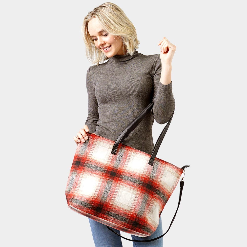 Plaid Check Weekend Tote Bag - Walmart.com
