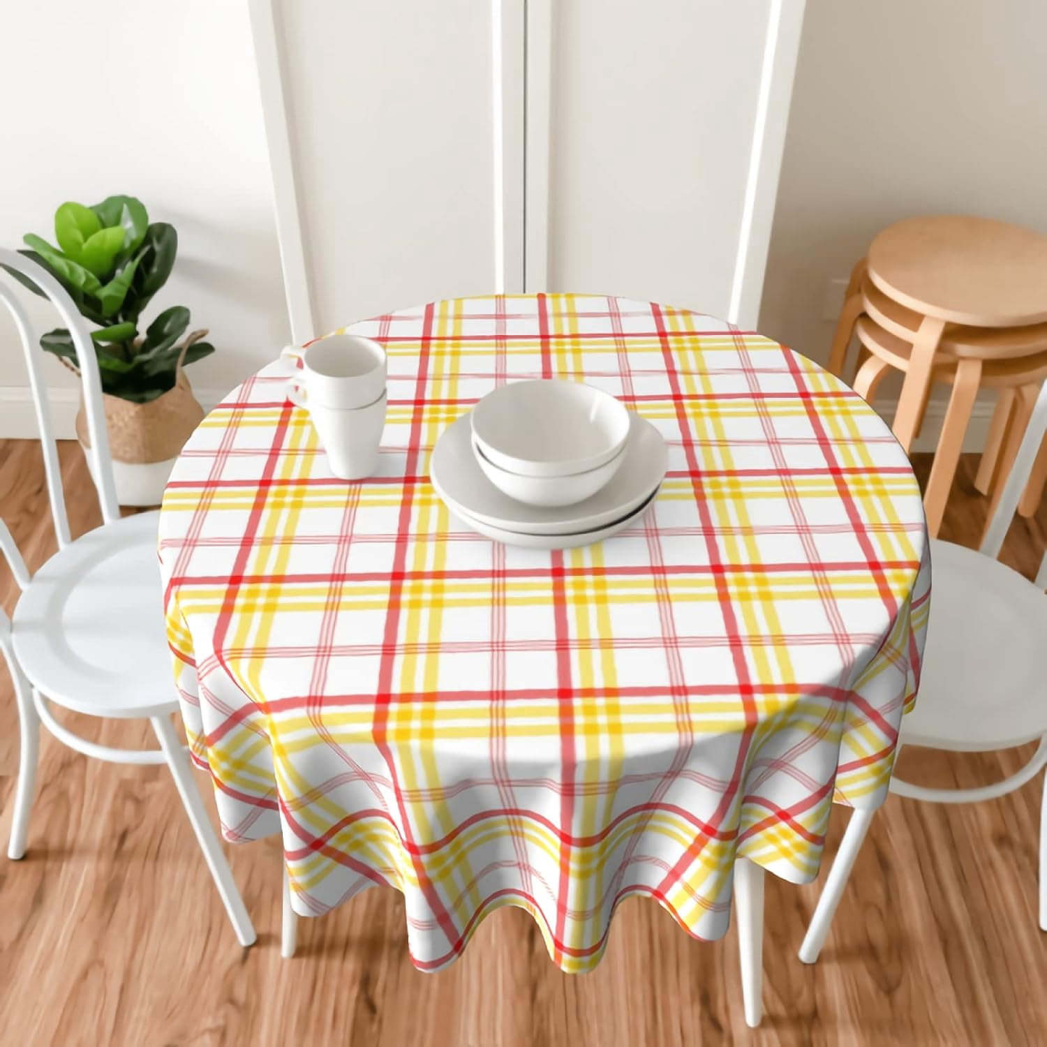 Plaid Checkered Table Decoration for Party Geometric Patterns Table ...