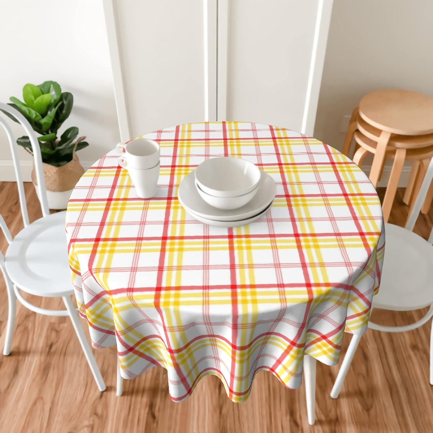 Plaid Checkered Table Decoration for Party Geometric Patterns Table ...