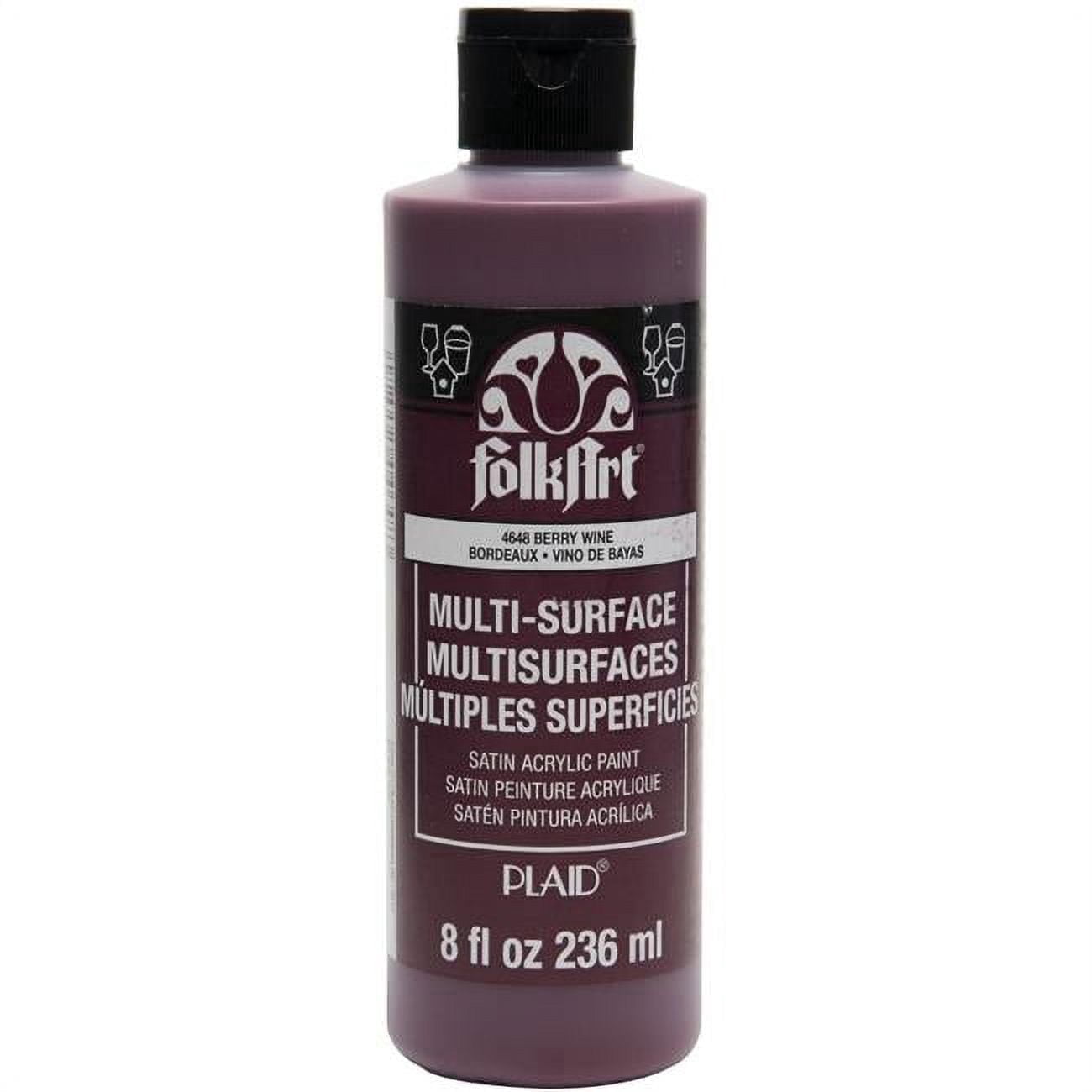 FolkArt Multi-Surface Acrylic Paint 8oz-Berry Wine - Walmart.com