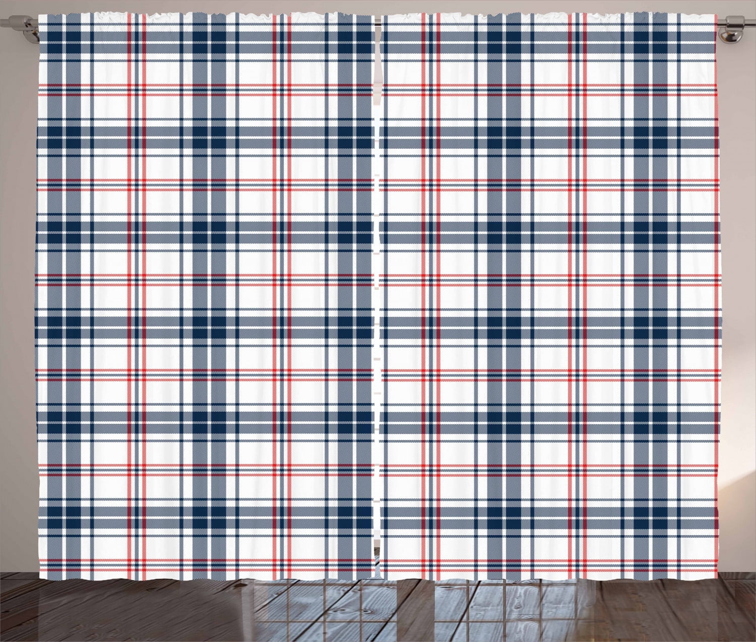 Ambesonne Plaid Curtains 2 Panel Set, British Country Pattern, 108" x ...