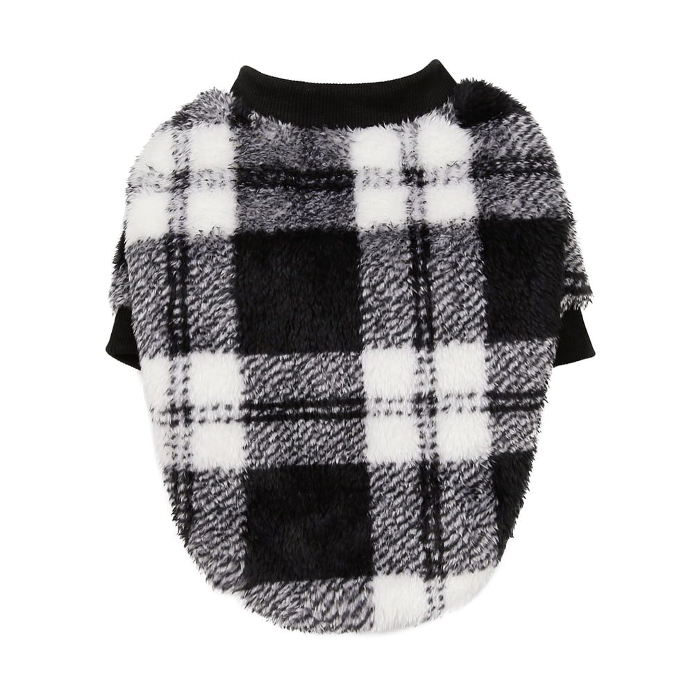 Plaid Dog Sweater Pet Autumn Winter Warm Clothes for Small Medium Dogs ...