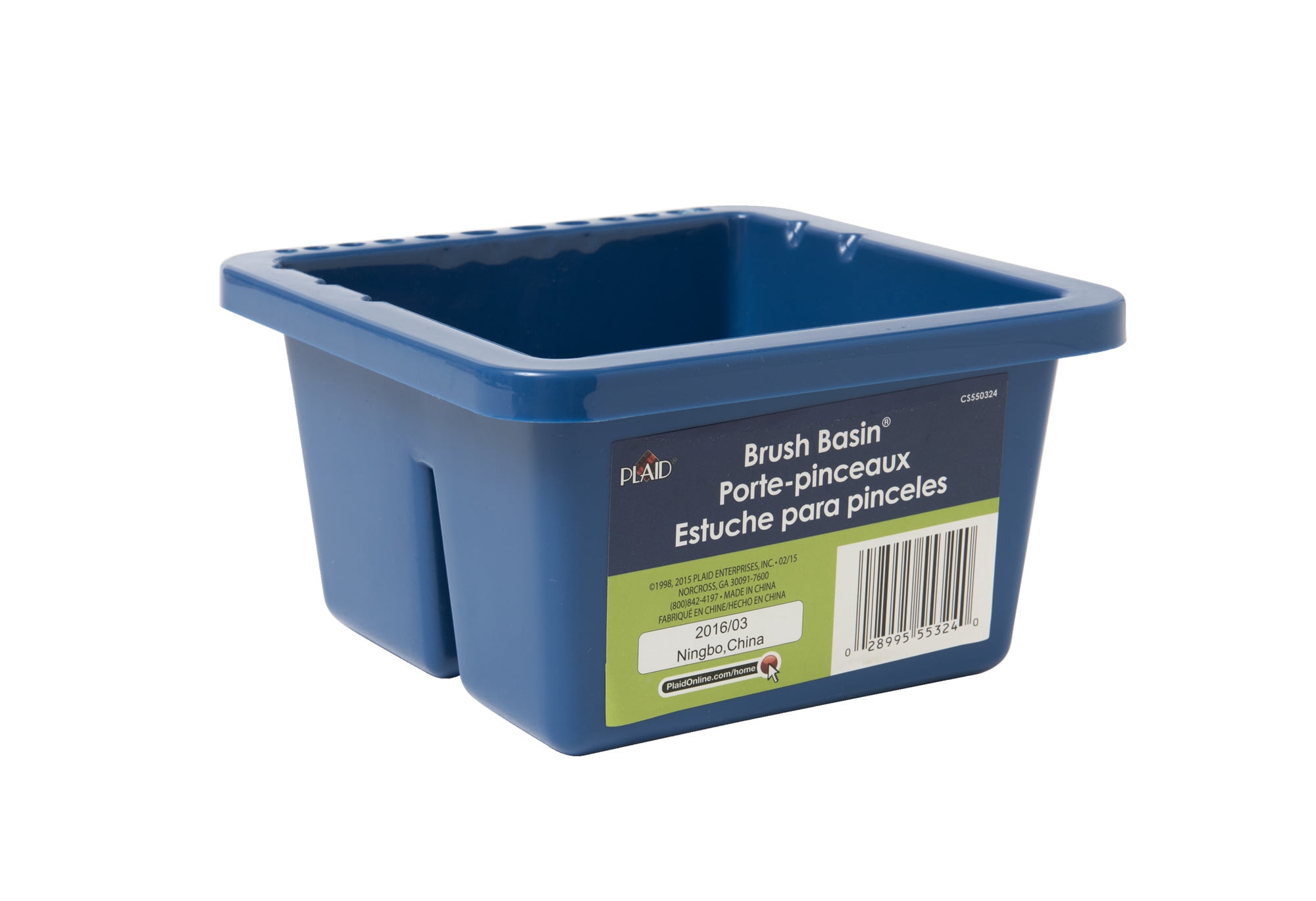 Plaid Enterprises HDPE Brush Basin, 6-1/2 x 6-1/2 x 3-1/2 Inches, Dark ...
