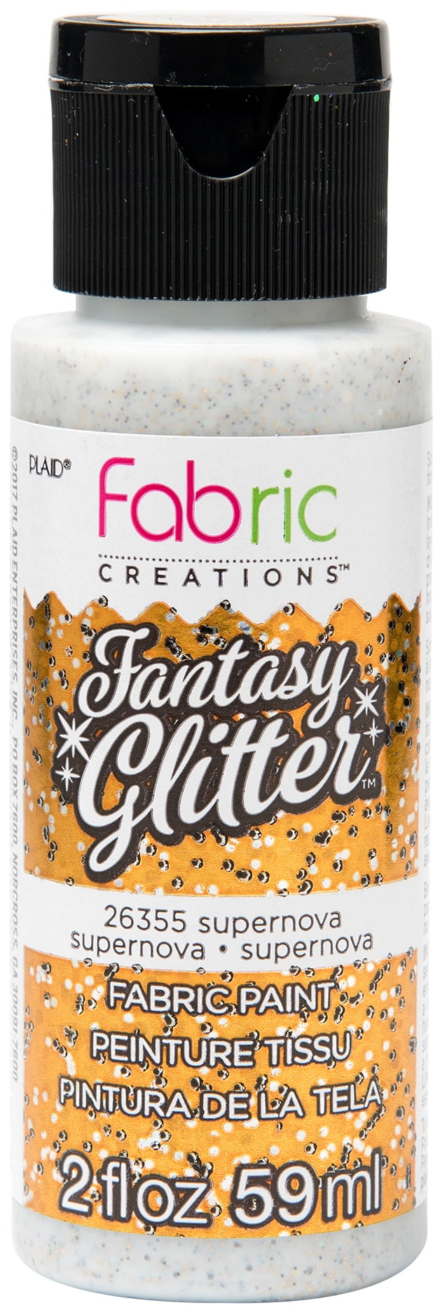 Plaid Fabric Creations Fantasy Glitter Fabric Paint - Supernova, 2 oz ...