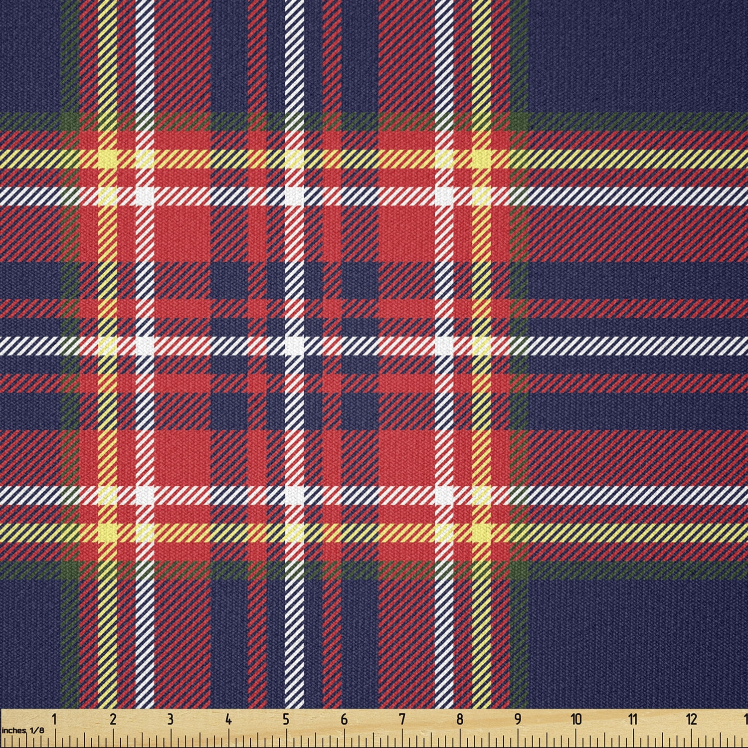 Plaid Fabric by The Yard, Traditional Pattern from Scotland Vivid and ...