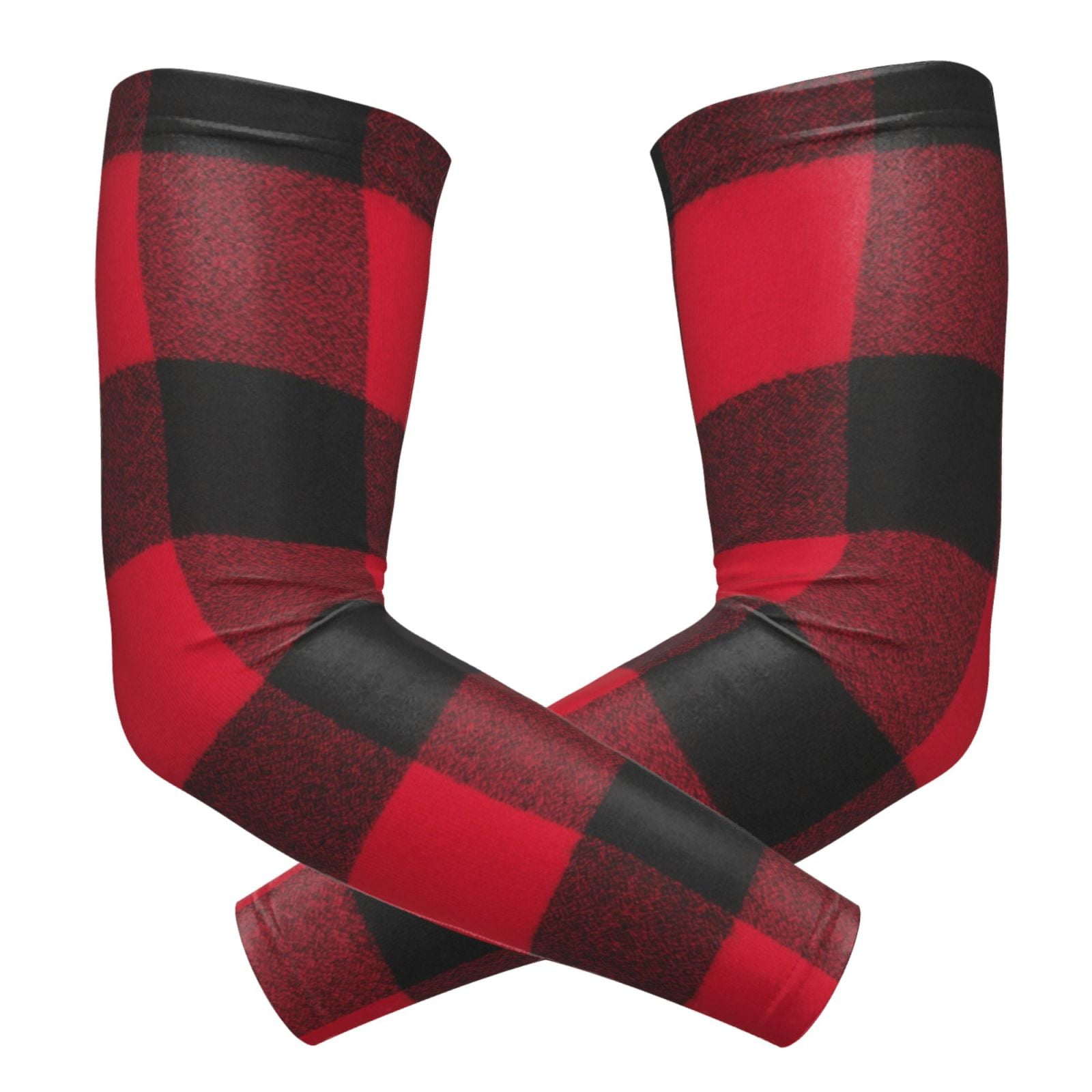 Plaid Flannel In Red Arm Sleeves For Men Women Compression Sleeves To ...