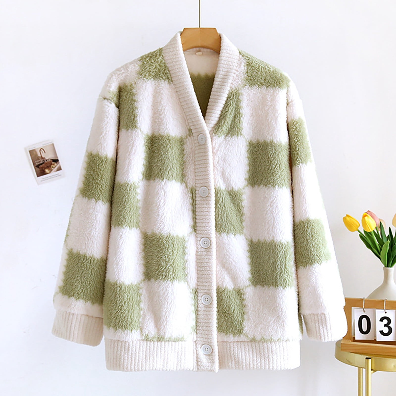Plaid Flannel Pajamas For Women Cozy Cardigan Loungewear Set Autumn ...
