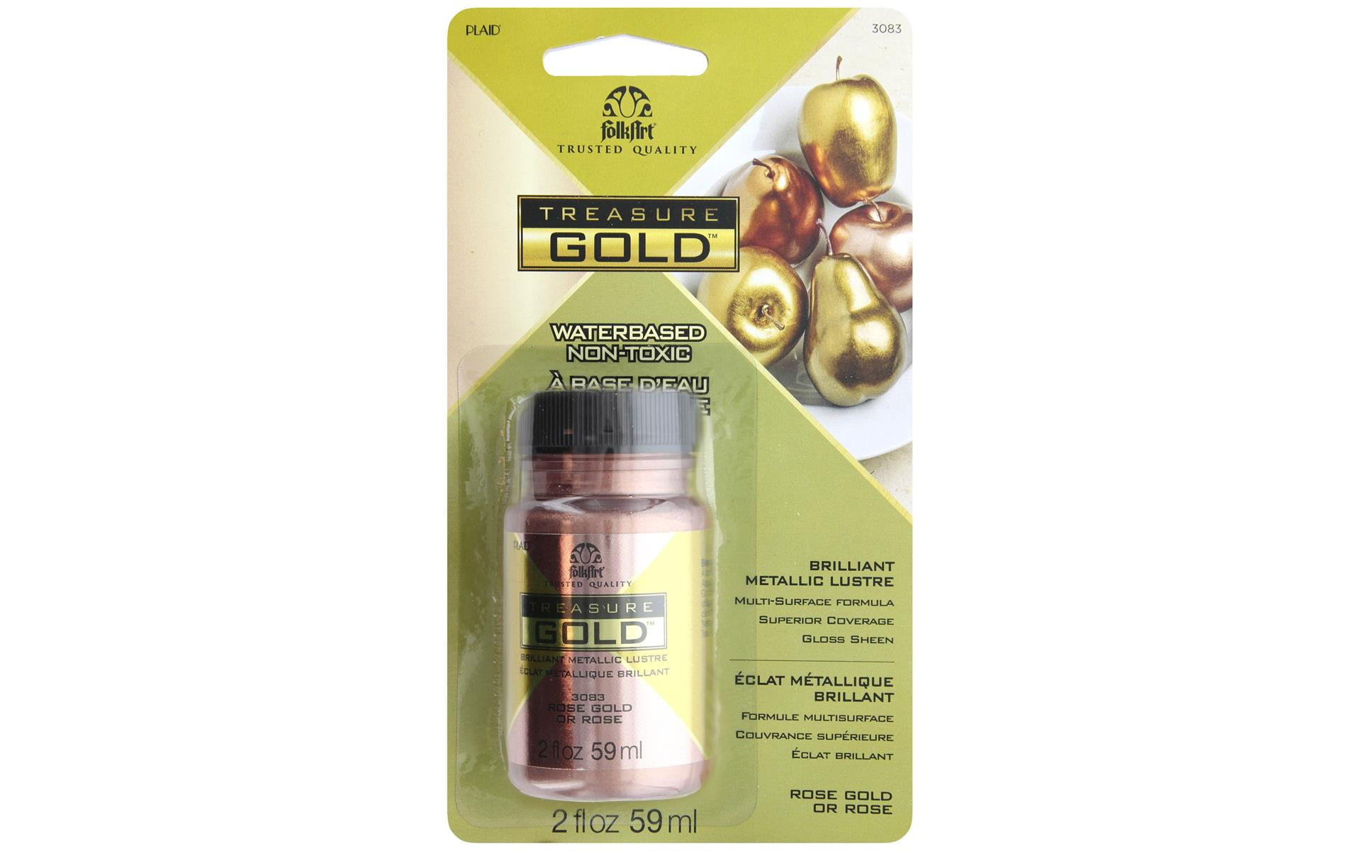 Plaid Folkart Treasure Gold Paint 2oz Rose Gold - Walmart.com