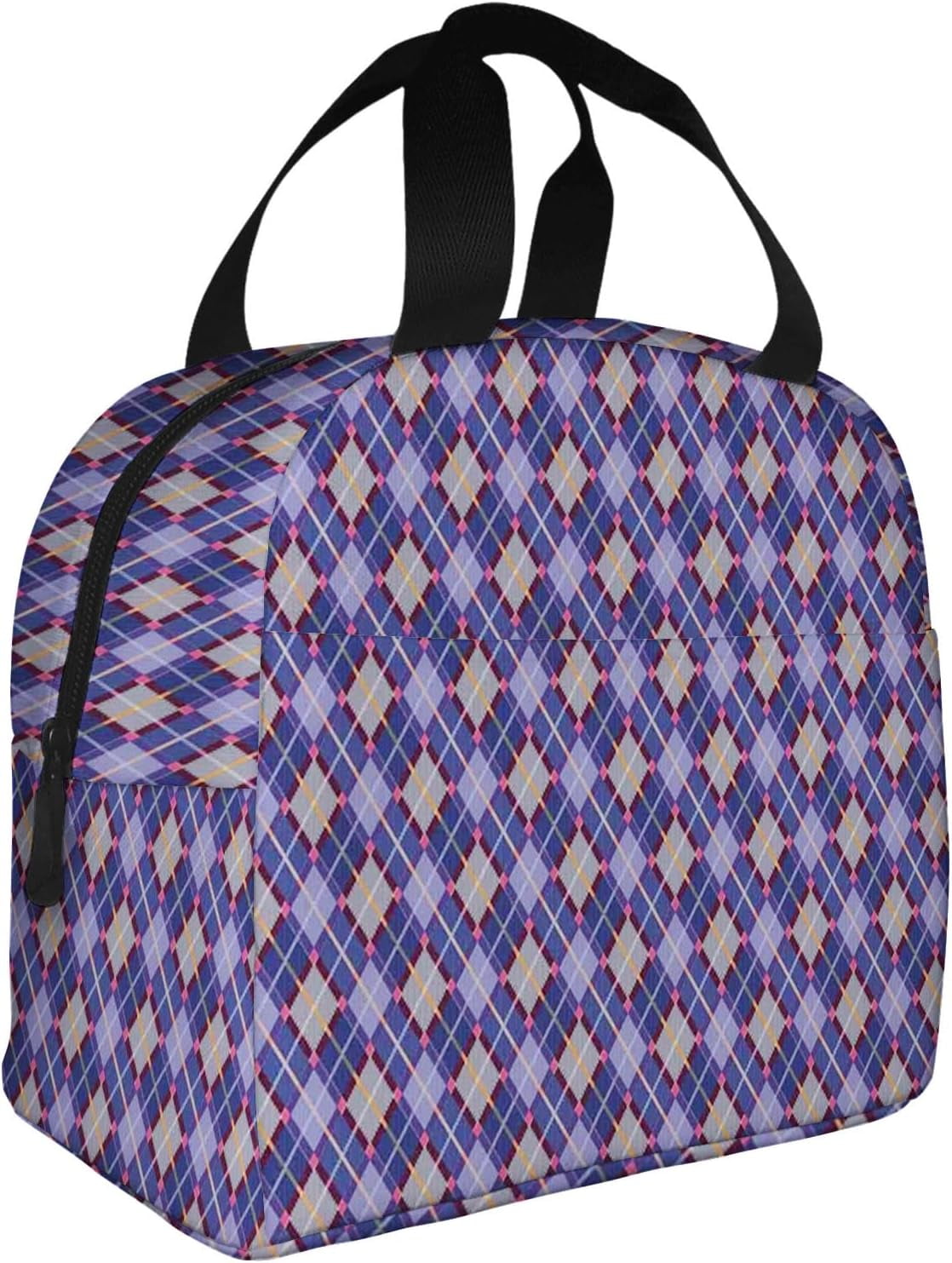 Plaid Insulated Lunch Bags for Women with Pocket,Traditional Tartan ...