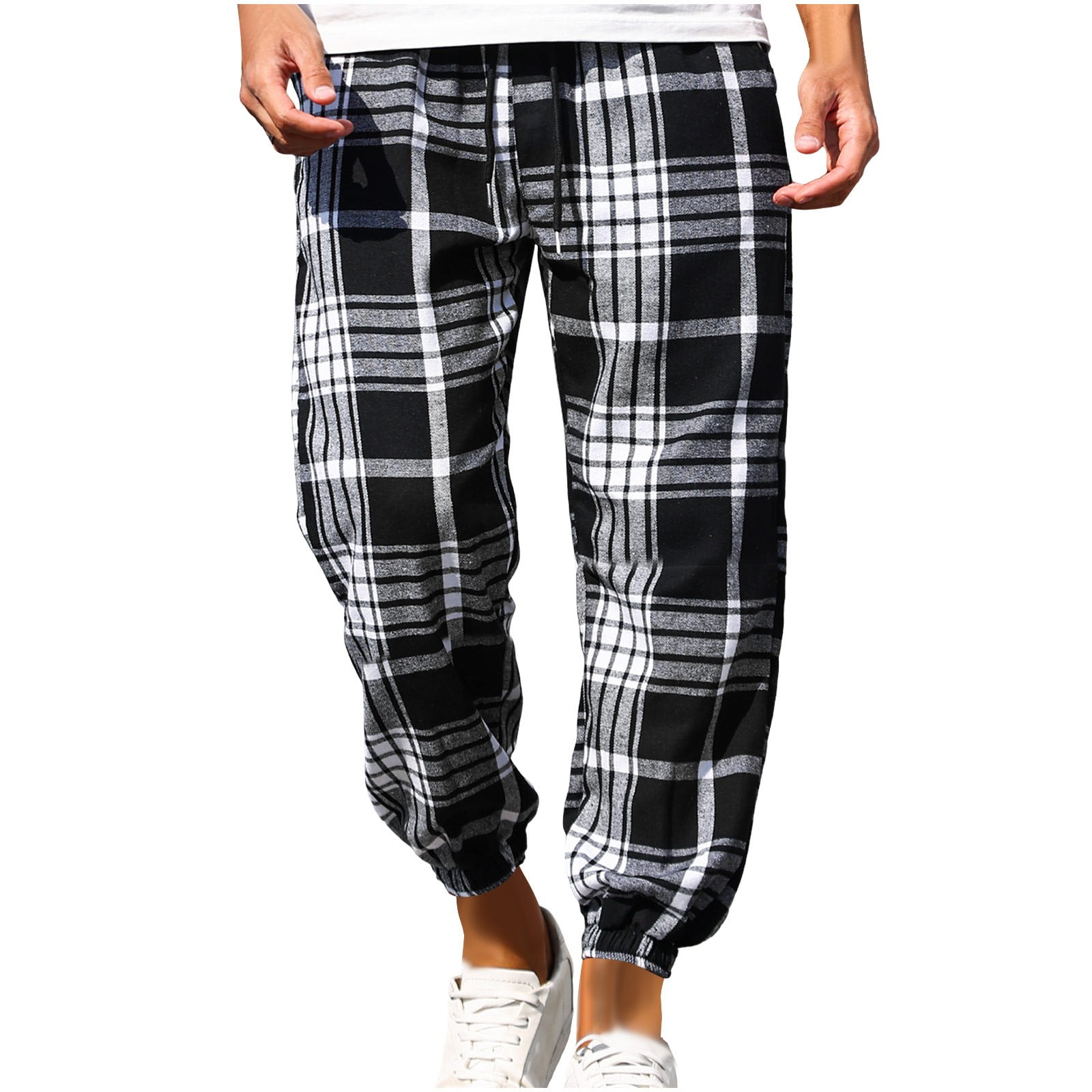Plaid Jogger Pants for Men Lightweight Christmas Men's Fleece Sleep ...