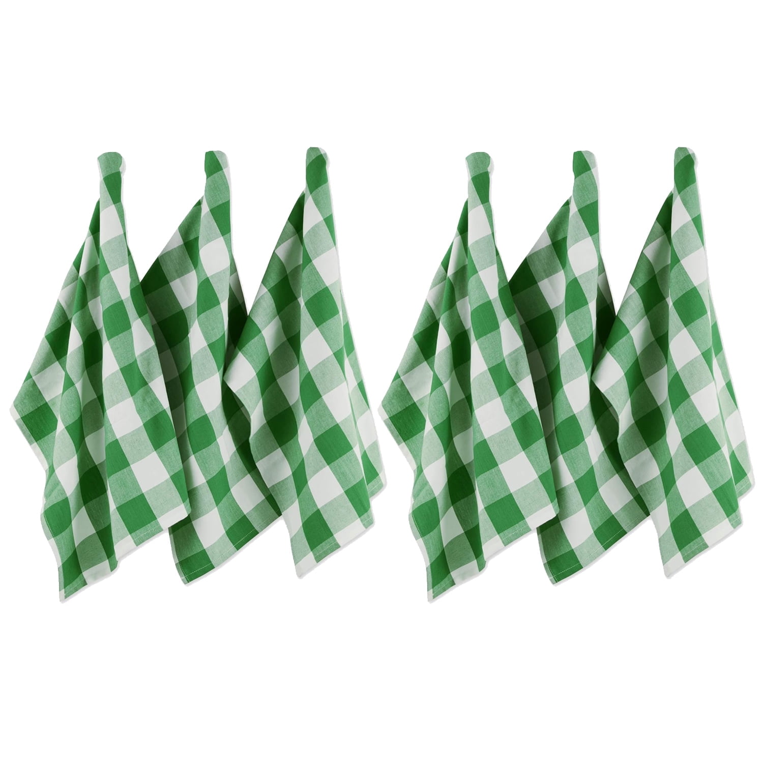 Plaid Kitchen Towels Set of 6, Super Soft and Absorbent Classic ...