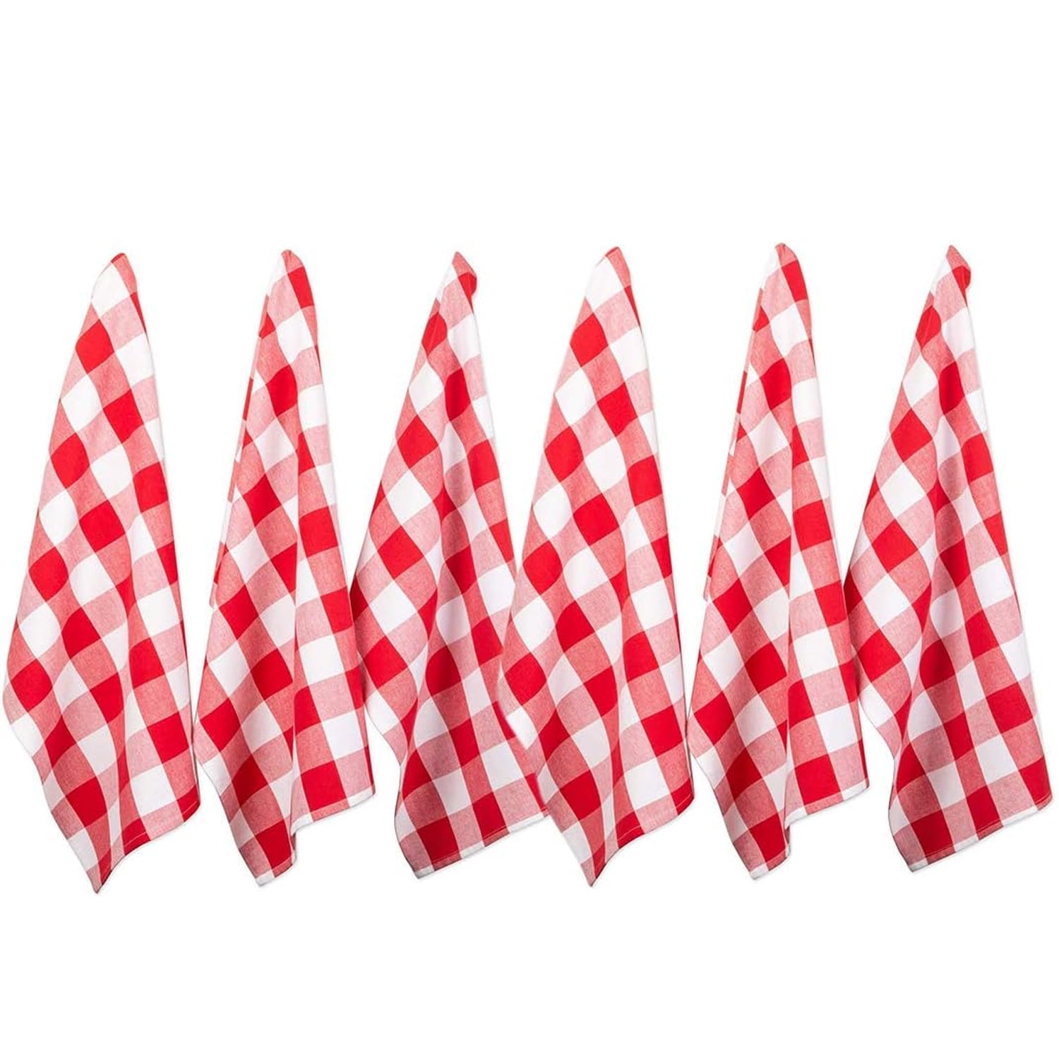 Plaid Kitchen Towels Set of 6, Super Soft and Absorbent Classic ...