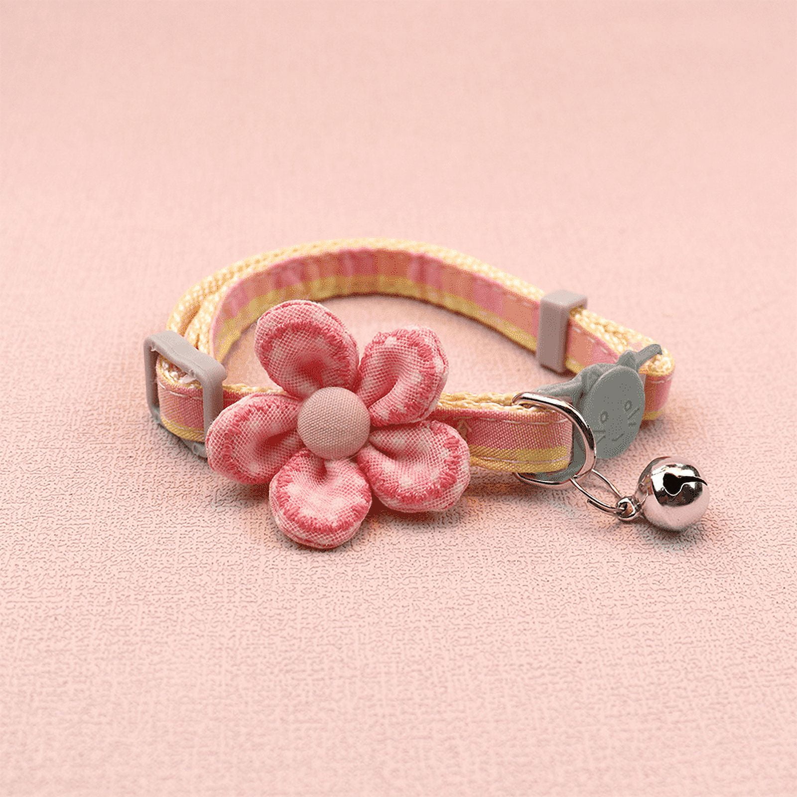 Plaid Kitten Collar with Flower，Cat Collar Breakaway with Bell，Cat ...