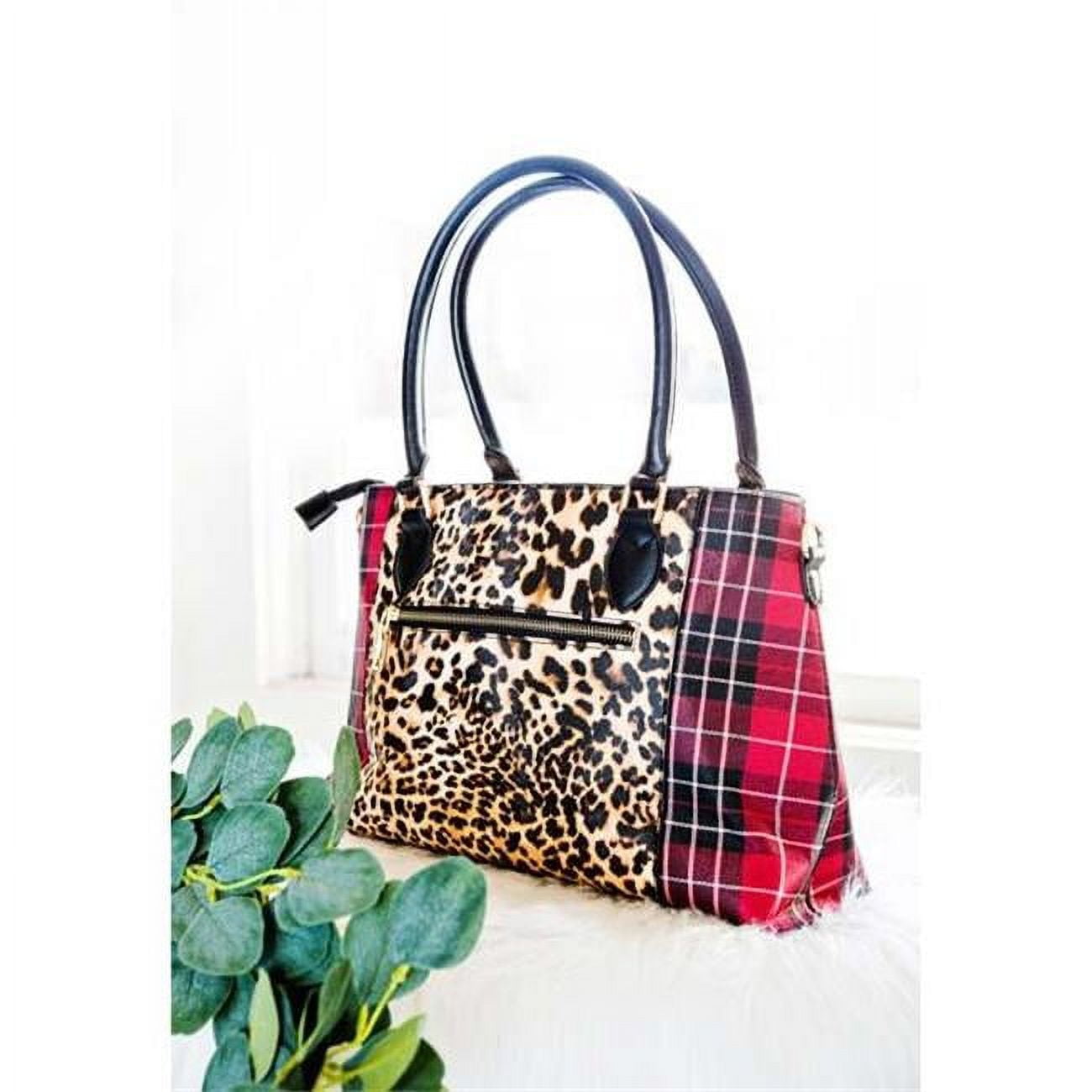 Plaid & Leopard Handbag - Walmart.com
