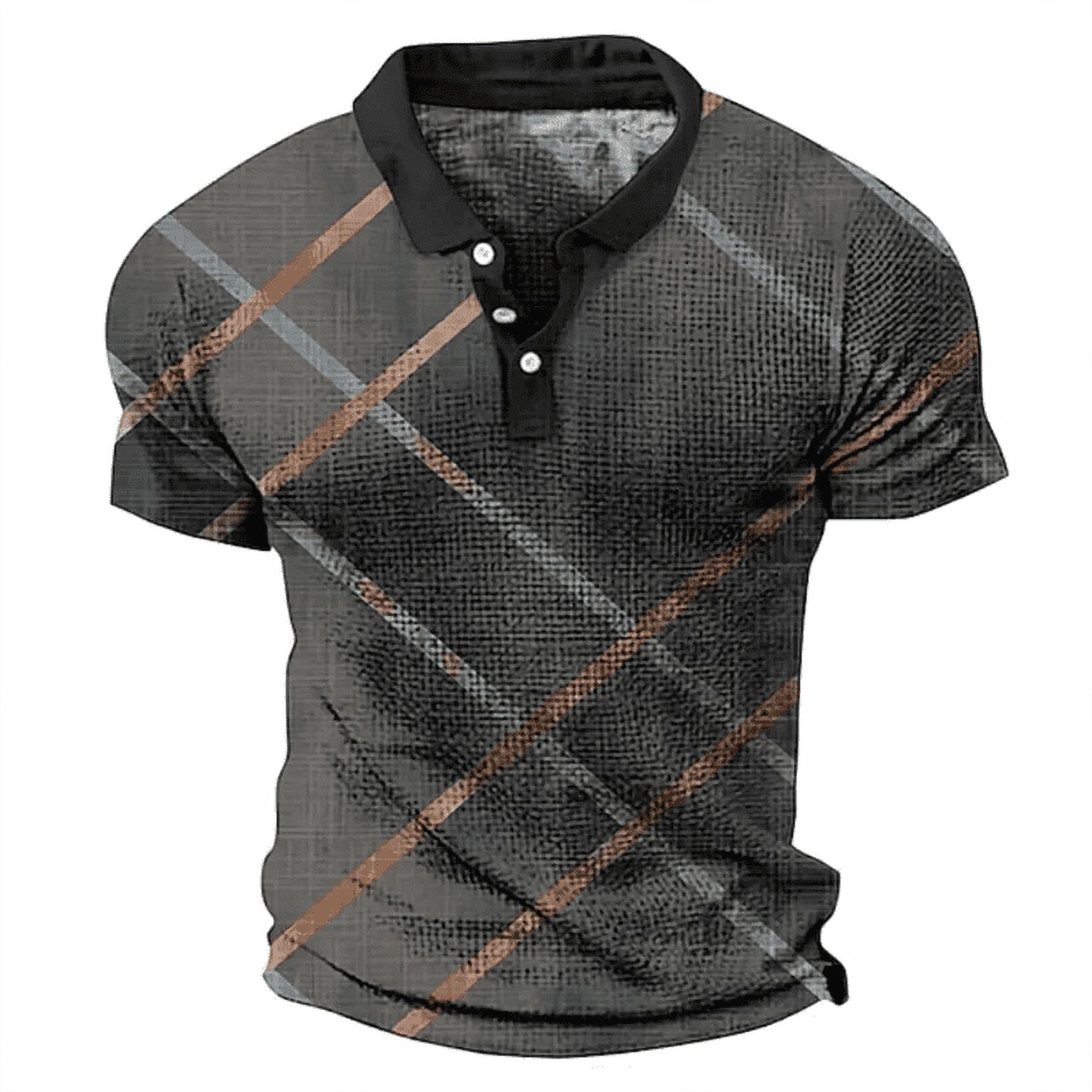 Plaid Men's Polo Shirts 2024 New Fashion Business Short-sleeved T Shirt ...