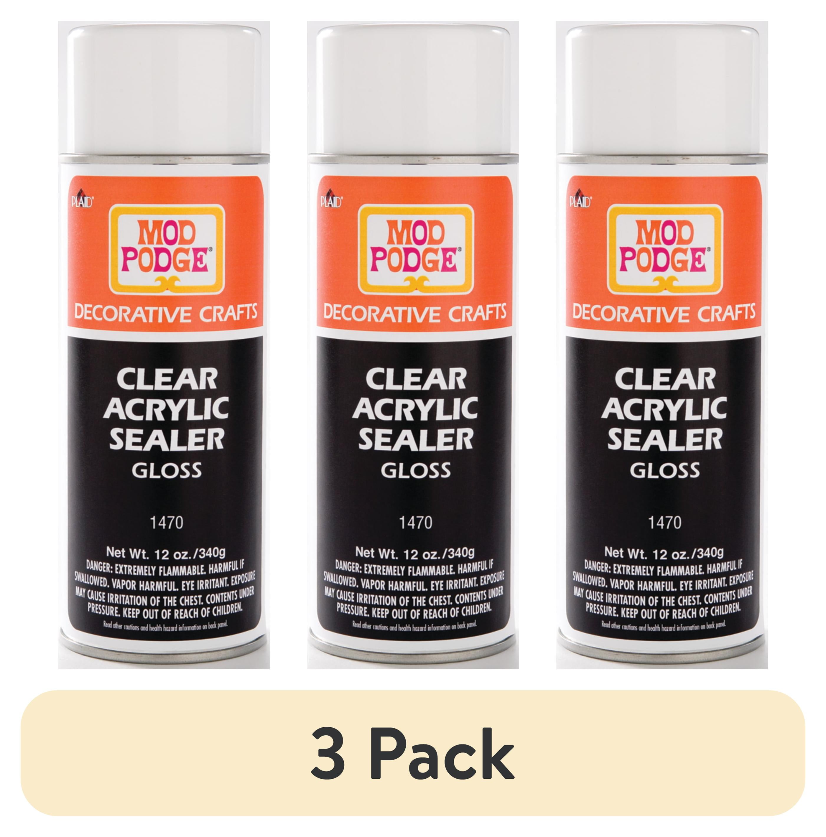 (3 pack) Plaid Mod Podge Clear Acrylic Sealer, 12 oz., Gloss - Walmart.com