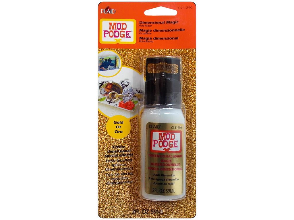 Plaid Mod Podge Dimensional Magic 2oz Glitter Gold - Walmart.com