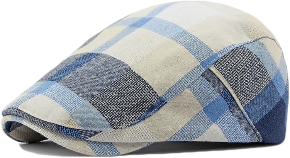 Plaid Newsboy Hats Flat Cap for Men Women Adjustable Lightweight Ivy ...