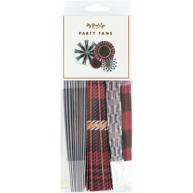 Plaid Party Fans 4/Pkg- - Walmart.com