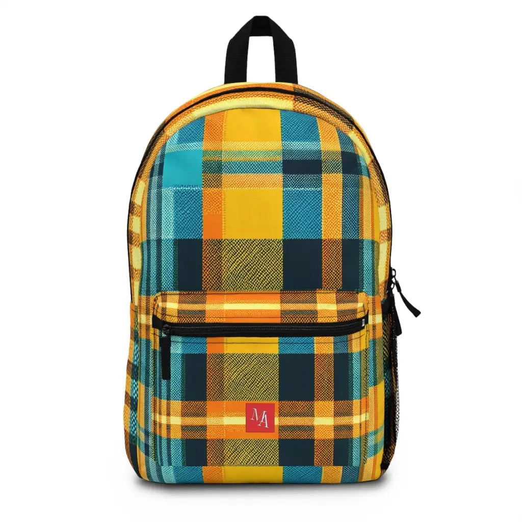 Plaid Pattern in Blue and Yellow - Backpack - Walmart.com