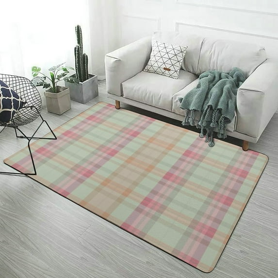 Plaid Pattern in Pastel Colors. Carpet Rug for Bedroom Living Room Home ...