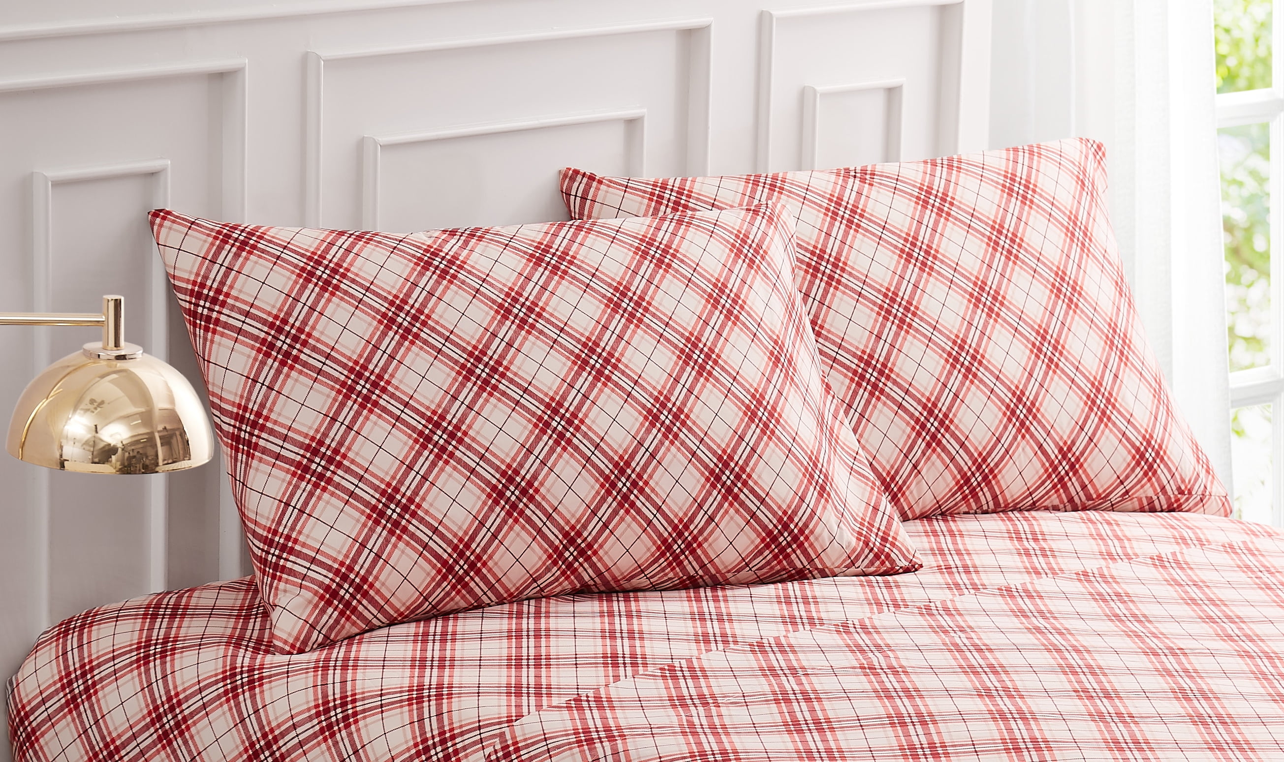 Plaid Pillowcase Pair Standard Red - Walmart.com