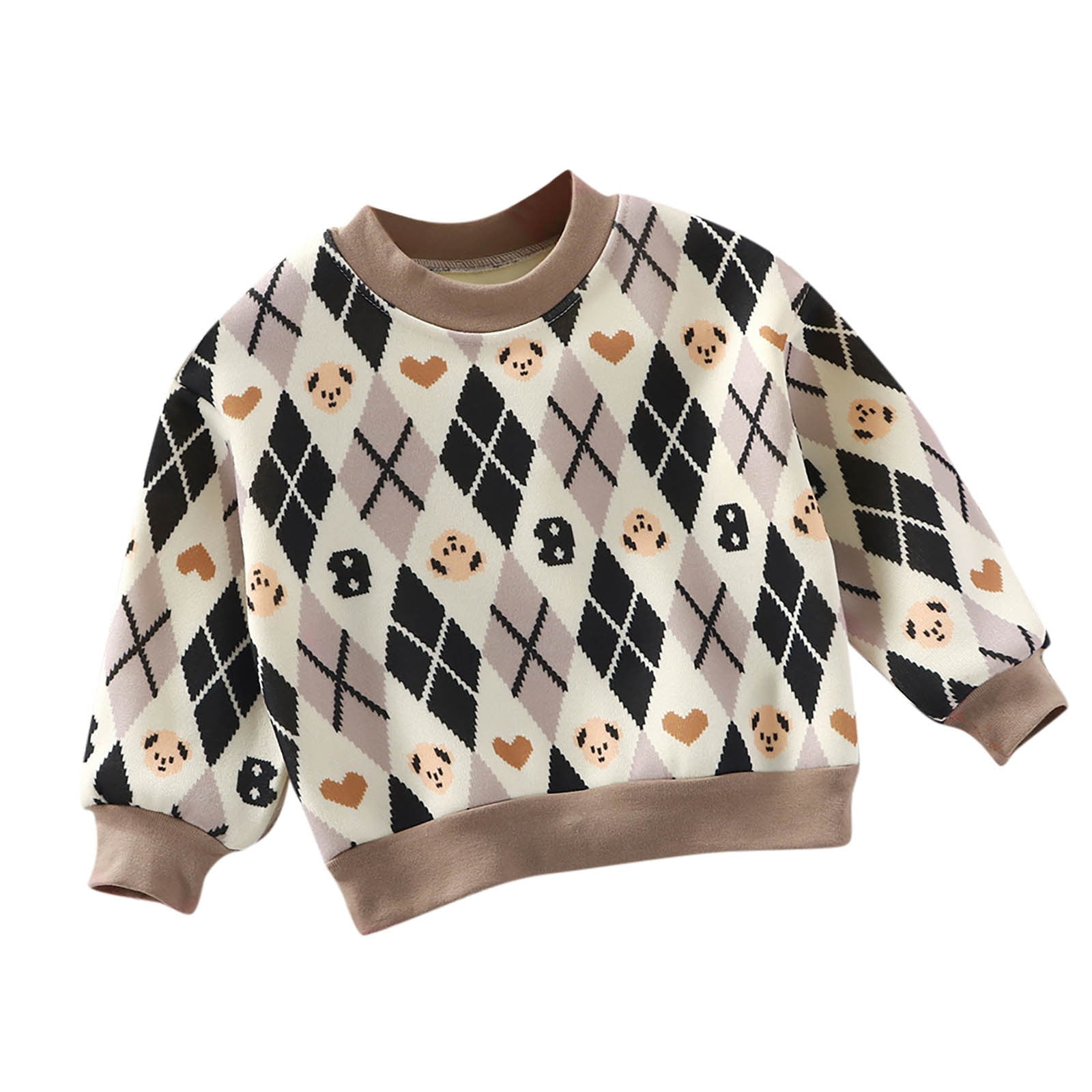 Plaid Printed Sweatshirts for Kids Crewneck Casual Baggy 2-14 Years ...