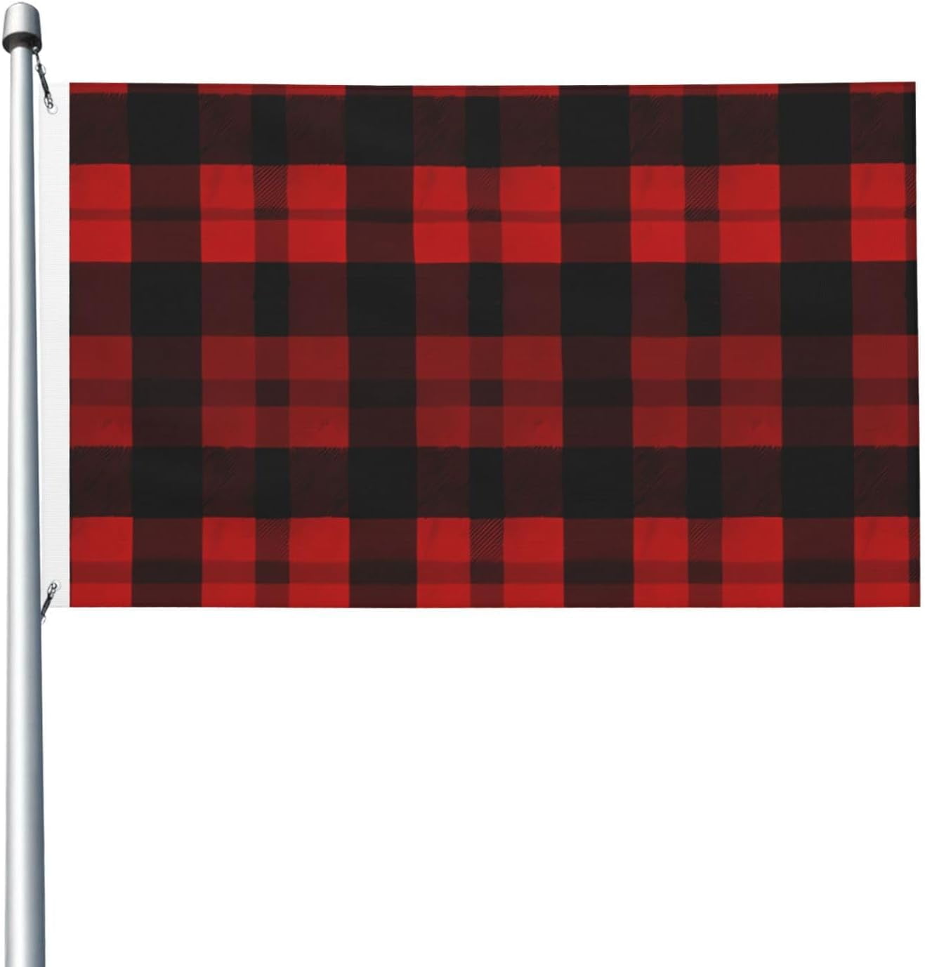 Plaid Red and Black Garden Flag Welcome Flags for Outside Holiday ...