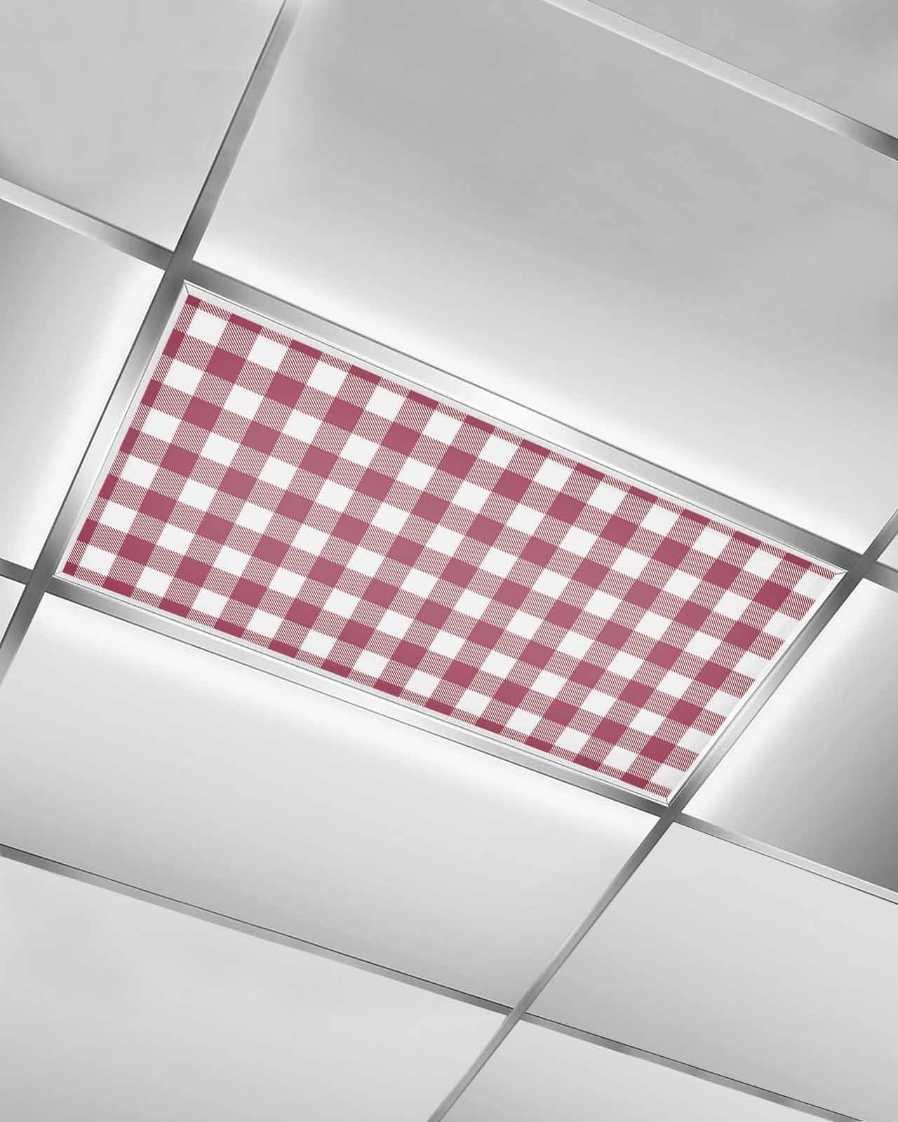 Plaid Red,Fluorescent Light Covers for Ceiling Lights 4x2 feet,1 Pack ...