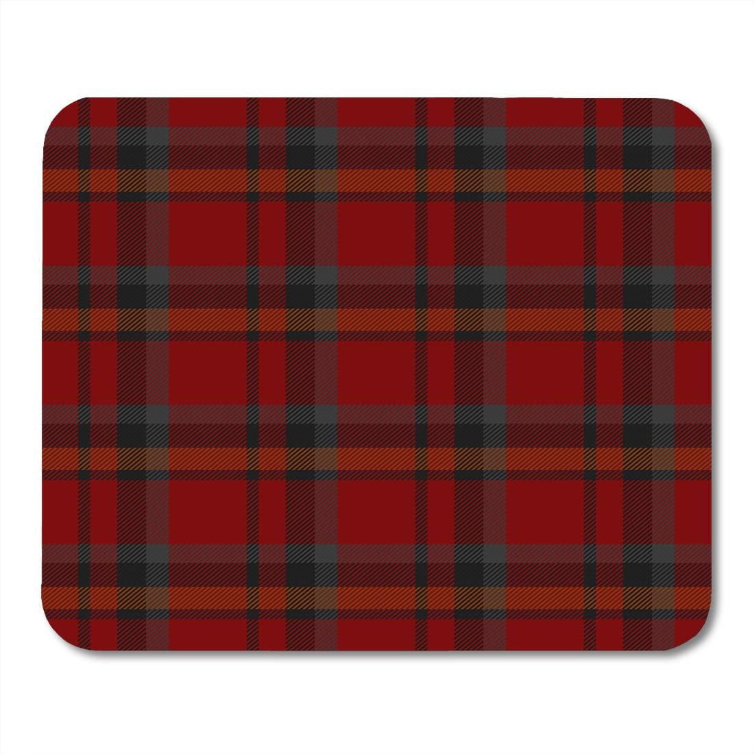 Plaid Red Orange Gray Checkered Abstract in Scottish Tartan Scot Backcloth Mousepad Mouse Pad ...