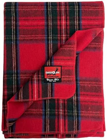 Plaid Red Stewart Pattern Classic 80% Wool 88" x 60" - Walmart.com