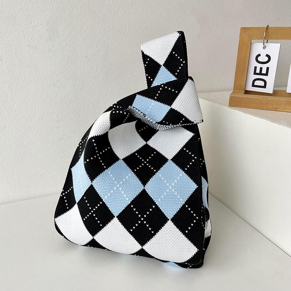 Plaid Reusable Shoulder Bag Shopping Bags Women Girls Tote Bag Handmade ...