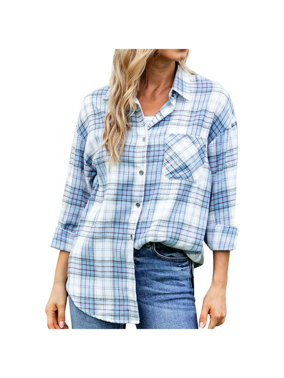 Aesthetic Water Blue And White Ripple Women's Button Down Long Sleeve Shirts Irregular Hem Shirt ...